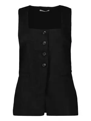 Faithfull The Brand Jackie Button-up Waistcoat - Black