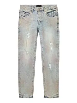 PURPLE BRAND Light Indigo Mud Distressed Jeans - Blue