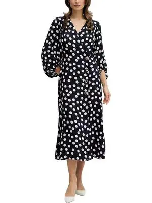 JOSEPH RIBKOFF Joseph Ribkoff Polka Dot Midi Dress