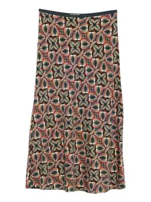 SIYU Geometric Print Midi Skirt - Blue