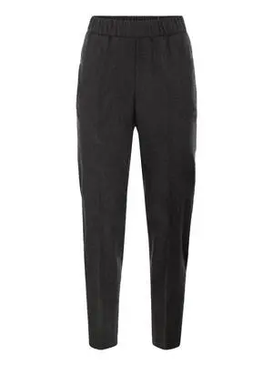 Peserico Tapered Elasticated-waistband Trousers - Grey