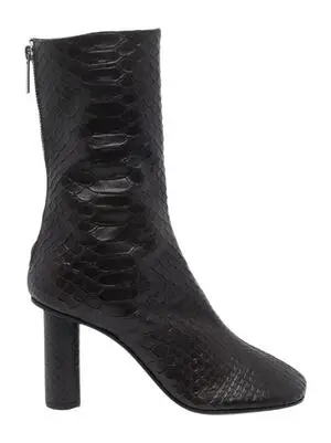 Paris Texas Python-effect Ankle Boots - Black