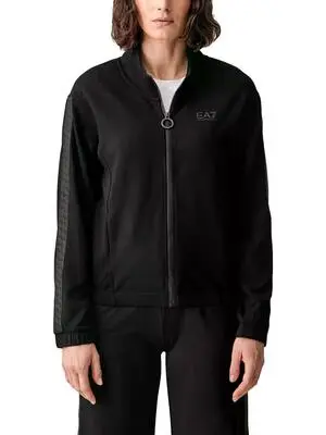EA7 Logo Tape Track Jacket - Black