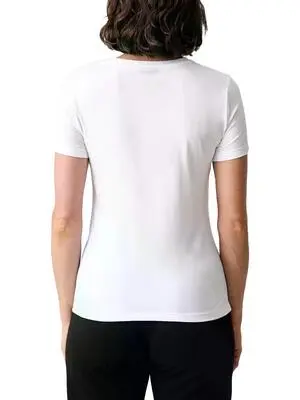 EA7 Logo Embellished T-shirt - White