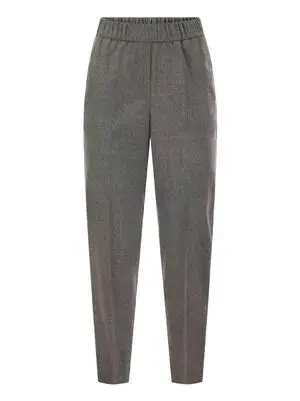 Peserico Elasticated Waistband Tapered Trousers - Grey