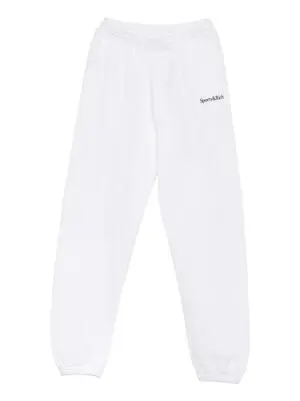 SPORTY & RICH Logo Embroidered Track Pants - White