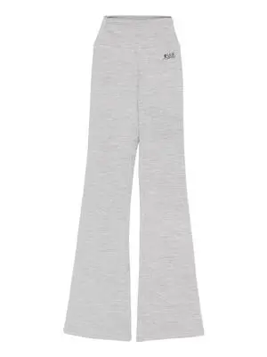 SPORTY & RICH Logo-print Flared Leggings - Grey