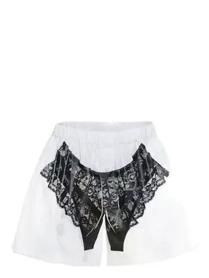 Vaquera Trompe L'oeil Print Shorts - White