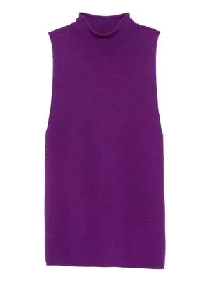 ERIC BOMPARD BOMPARD Plain-Knit Sleeveless Mock Neck Top