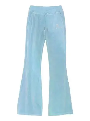 SPORTY & RICH Embellished Flared Track Pants - Blue