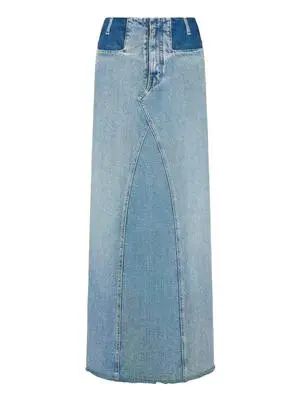 MAISON MARGIELA Patchwork Maxi Skirt - Blue