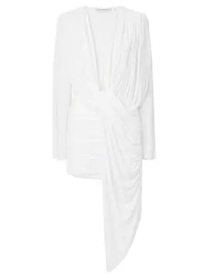 Christopher Esber Ripple Draped Jersey Mini Dress - White