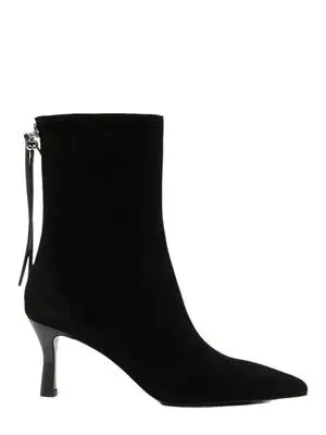 Maje Pointed-toe Rear-zip Ankle Boots - Black