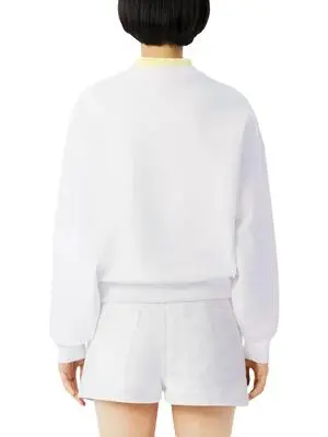 Lacoste Crew Neck Logo Sweatshirt - White