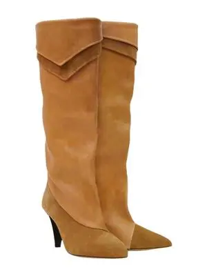 Isabel Marant Étoile Lezra Pointed-toe Paneled High Boots - Brown