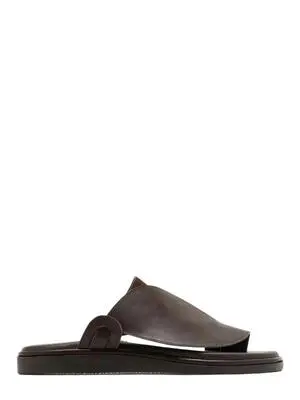 FORSA Woven-panel Leather Sandals - Brown
