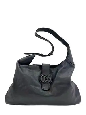 Gucci 2000s Double G Shoulder Bag - Black