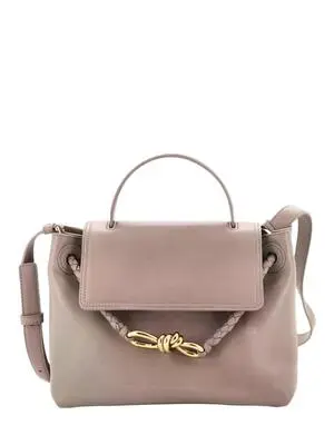 Bottega Veneta Ciao Ciao Top Handle Bag In Leather With Intrecciato Detail - Grey