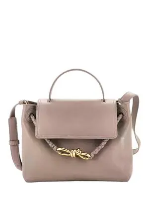Bottega Veneta Ciao Ciao Top Handle Bag In Leather With Intrecciato Detail - Grey
