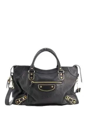 BALENCIAGA Balenciaga City Classic Metallic Edge Leather Medium Satchel