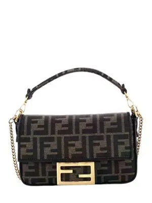 Fendi Baguette Nm Bag Zucca Canvas Mini Crossbody Bag - Brown