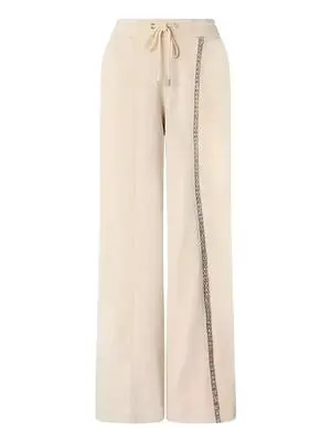 Pinko Embellished Drawstring Wide Leg Sweatpants - Neutrals