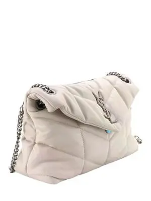 Saint Laurent Loulou Puffer Small Shoulder Bag Quilted Leather - Neutrals