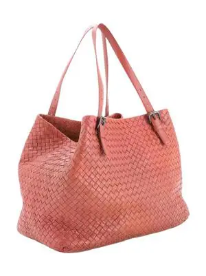 Bottega Veneta A-shape Intrecciato Nappa Large Tote Bag - Red