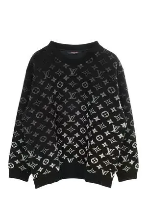 LOUIS VUITTON Monogram Gradation Cotton Sweater - Black
