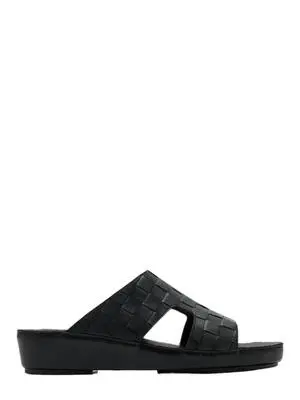 FORSA Fayez Intrecciato Leather Sandals - Black
