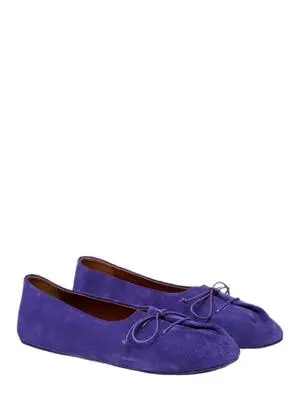 Marsèll Suede Ballet Flats With Bow Detailing - Purple