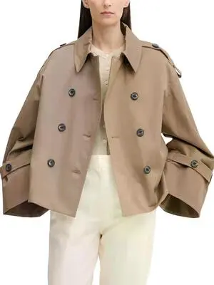 BY MALENE BIRGER Double-breasted Flared Coat - Brown