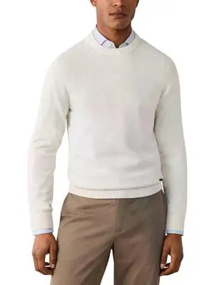 HACKETT LONDON Crew Neck Cotton Sweater - White