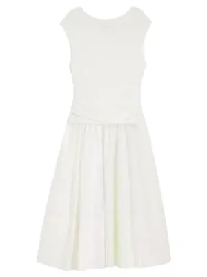 BOSS Ruched Detail Midi Dress - White