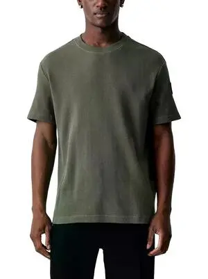 Karl Lagerfeld Waffle-knit Logo-patch T-shirt - Green