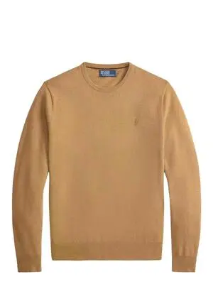 Polo Ralph Lauren Crewneck Wool Sweater With Embroidered Pony - Neutrals