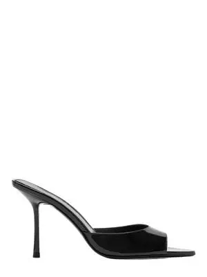 STUART WEITZMAN Patent Finish Slip-on Stiletto Sandals - Black