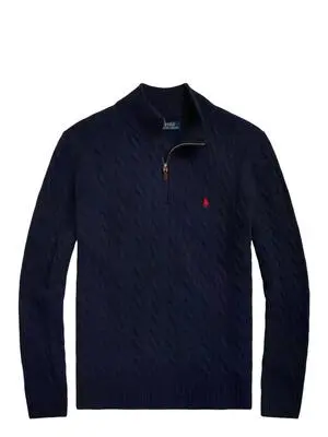 Polo Ralph Lauren Cable Knit Half-zip Sweater - Blue