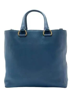 Prada Vitello Phenix Tote Bag - Blue