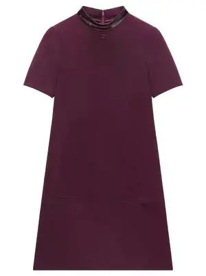 COURREGES A-line Mini Dress With Vinyl Collar - Purple