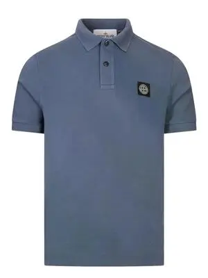 Stone Island Logo-patch Polo Shirt - Blue