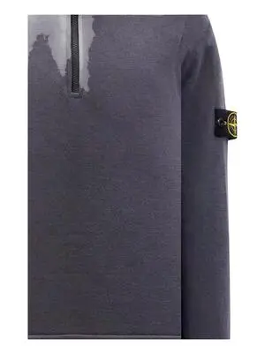 Stone Island Quarter-zip Sweater With Logo Patch - Grey