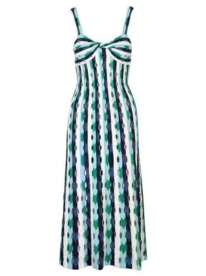 Simkhai Pointelle-knit Striped Maxi Dress - Green