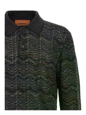 Missoni Zigzag-knit Polo Shirt - Black
