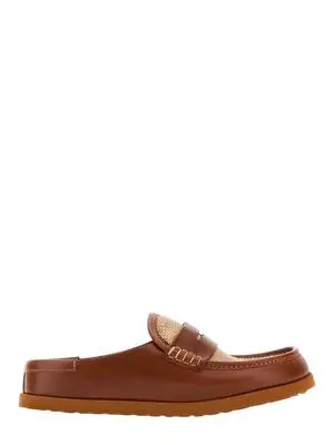 BIRKENSTOCK Two-tone Raffia And Nappa Leather Naples Slipper - White