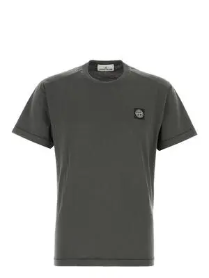 Stone Island Charcoal Cotton T-shirt - Grey