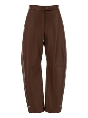 Sportmax Chocolate Leather Cinepresa Trousers - Brown