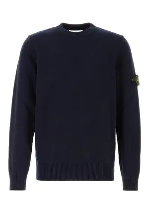 Stone Island Midnight Wool Blend Crew Neck Sweater - Blue