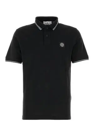 Stone Island Stretch Piquet Polo Shirt - Black