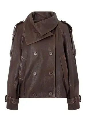 Acne Studios Full-grain Leather Jacket - Dark Brown